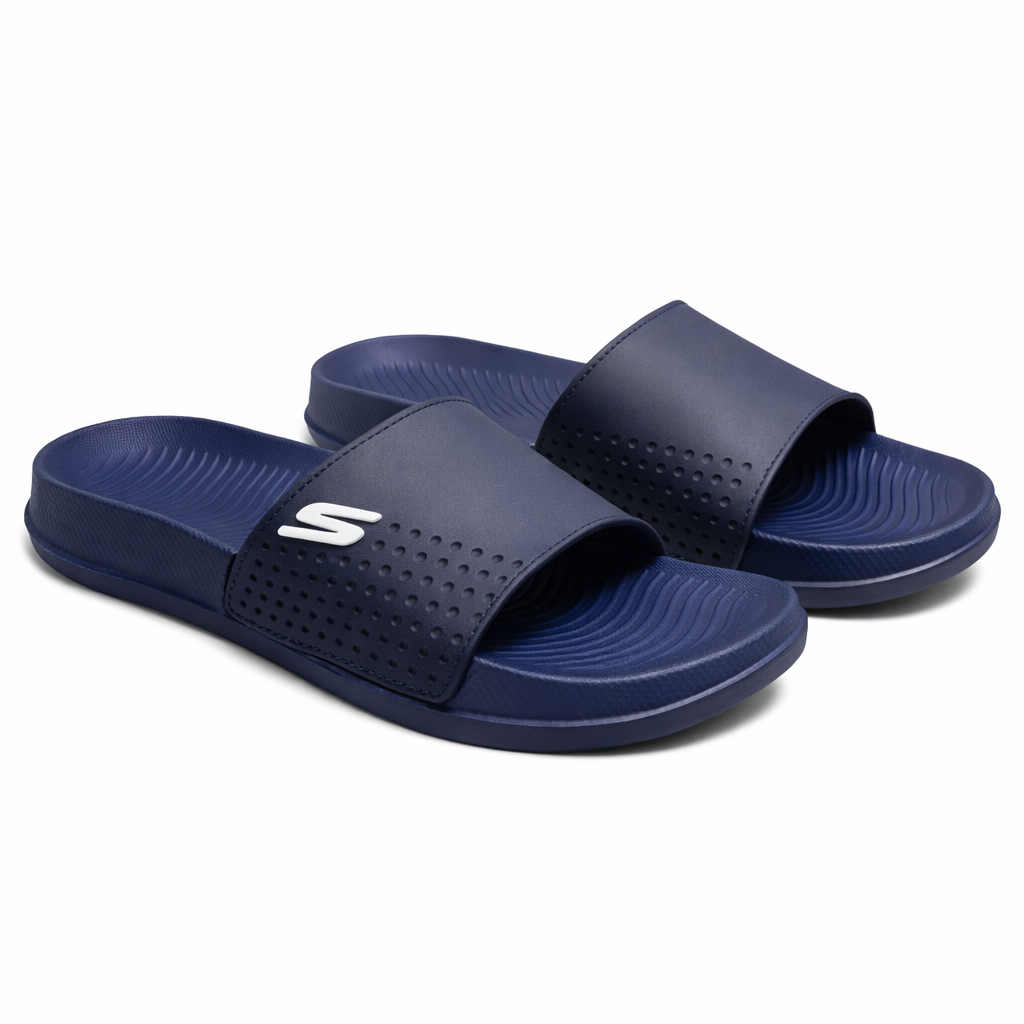 Men’s Navy Blue Comfort Slides Lightweight|Next-S8 – Urban Walk Pakistan